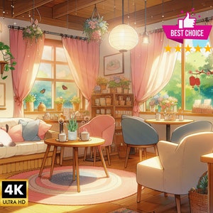 Animated Background Lofi Cozy Cafe Room, Vtuber Assets, Vtuber ...