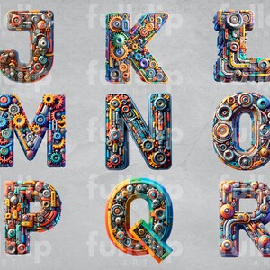 Robot Alphabet Clipart Bundle, Robot Clipart, Robot Font, Robot PNG ...