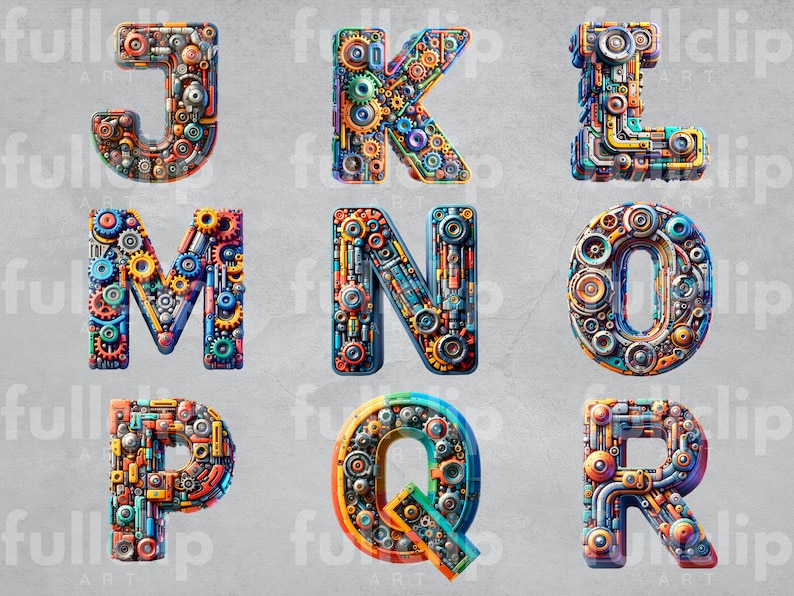 Robot Alphabet Clipart Bundle, Robot Clipart, Robot Font, Robot PNG ...