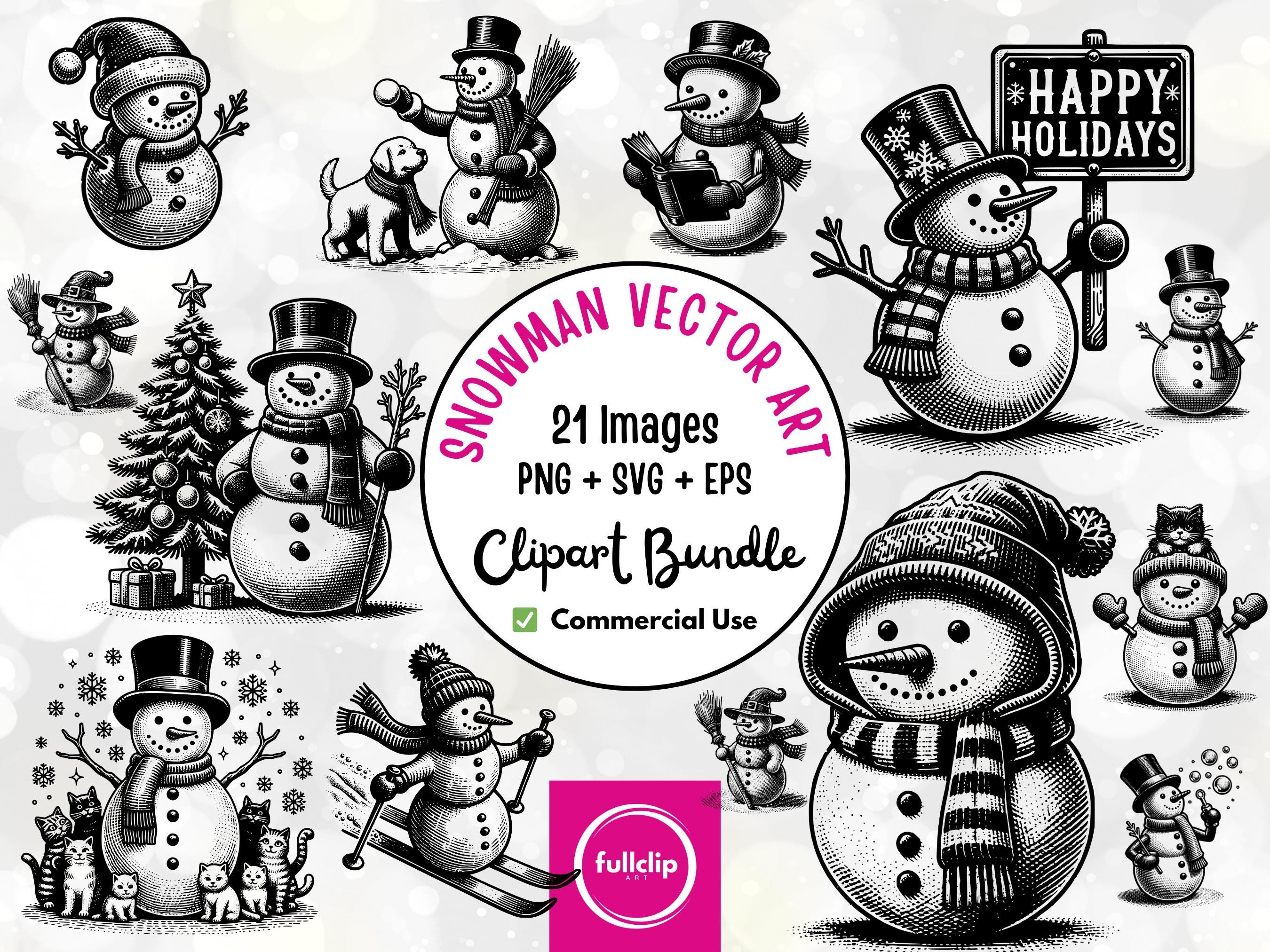 Snowman SVG Bundle, Snowman Svg, Snowman Clipart, Snowman Face SVG ...