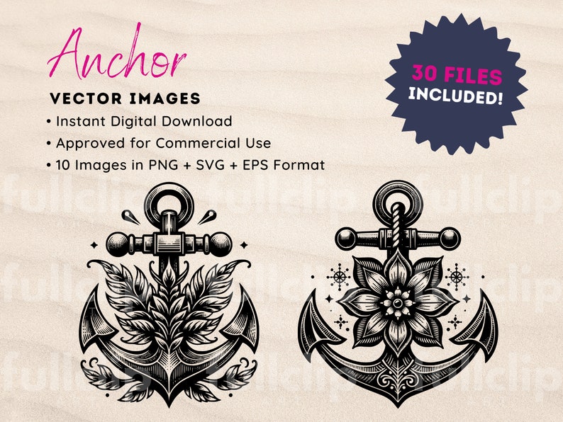 Anchor Clipart Bundle, Anchor SVG, Anchor PNG, Anchor Clipart, Anchor ...