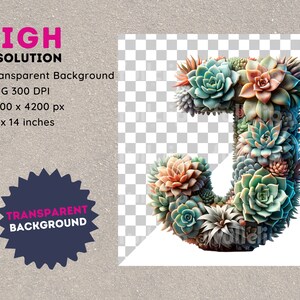 Succulent Alphabet Clipart Bundle, Succulent Letters, Gardening Clipart ...