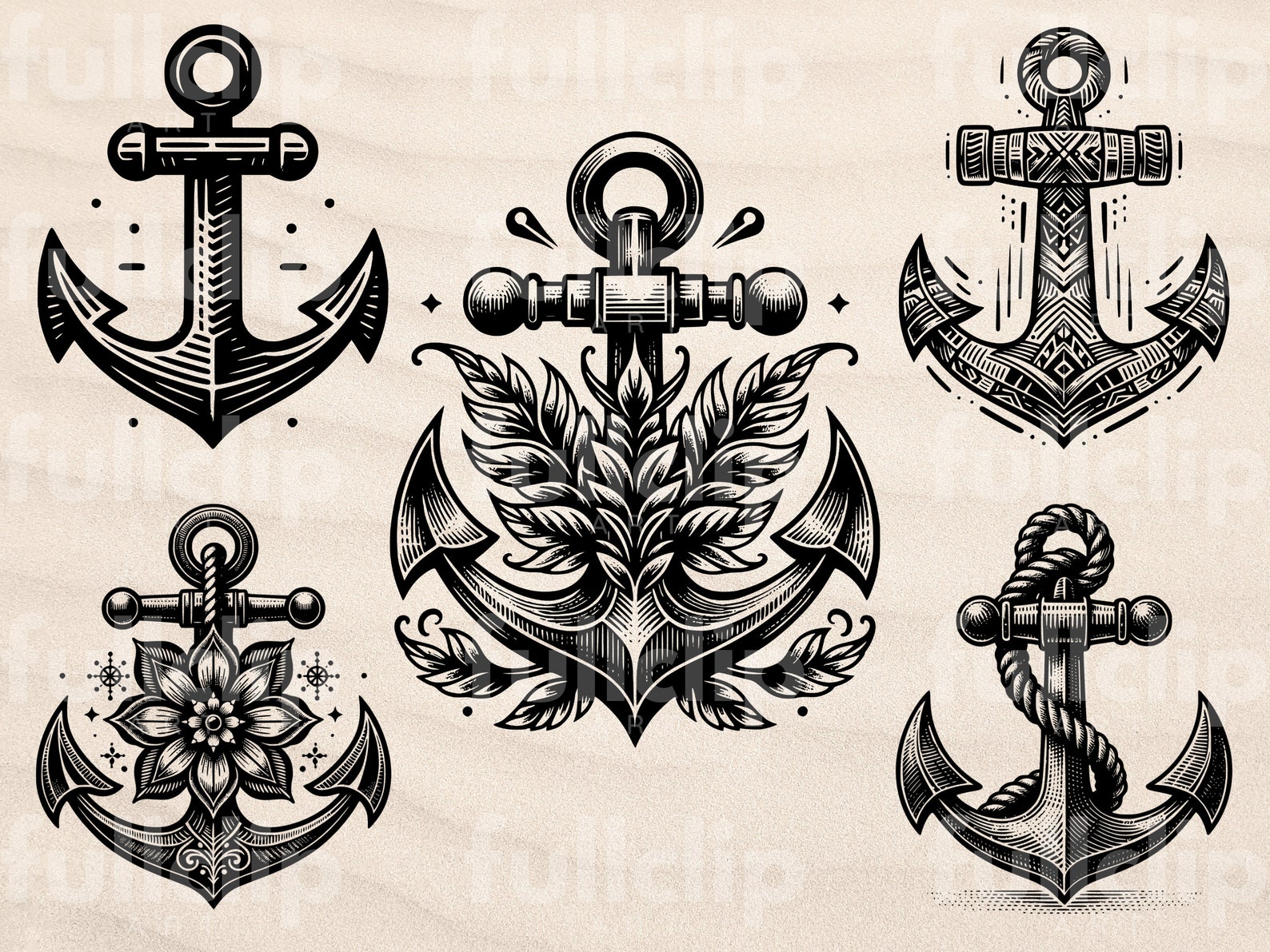 Anchor Clipart Bundle, Anchor SVG, Anchor PNG, Anchor Clipart, Anchor ...