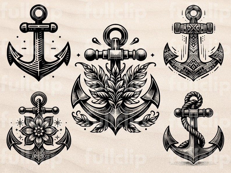 Anchor Clipart Bundle, Anchor SVG, Anchor PNG, Anchor Clipart, Anchor ...
