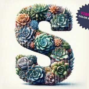 Succulent Alphabet Clipart Bundle, Succulent Letters, Gardening Clipart ...