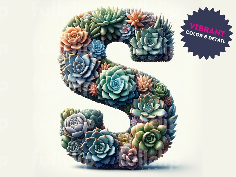 Succulent Alphabet Clipart Bundle, Succulent Letters, Gardening Clipart ...