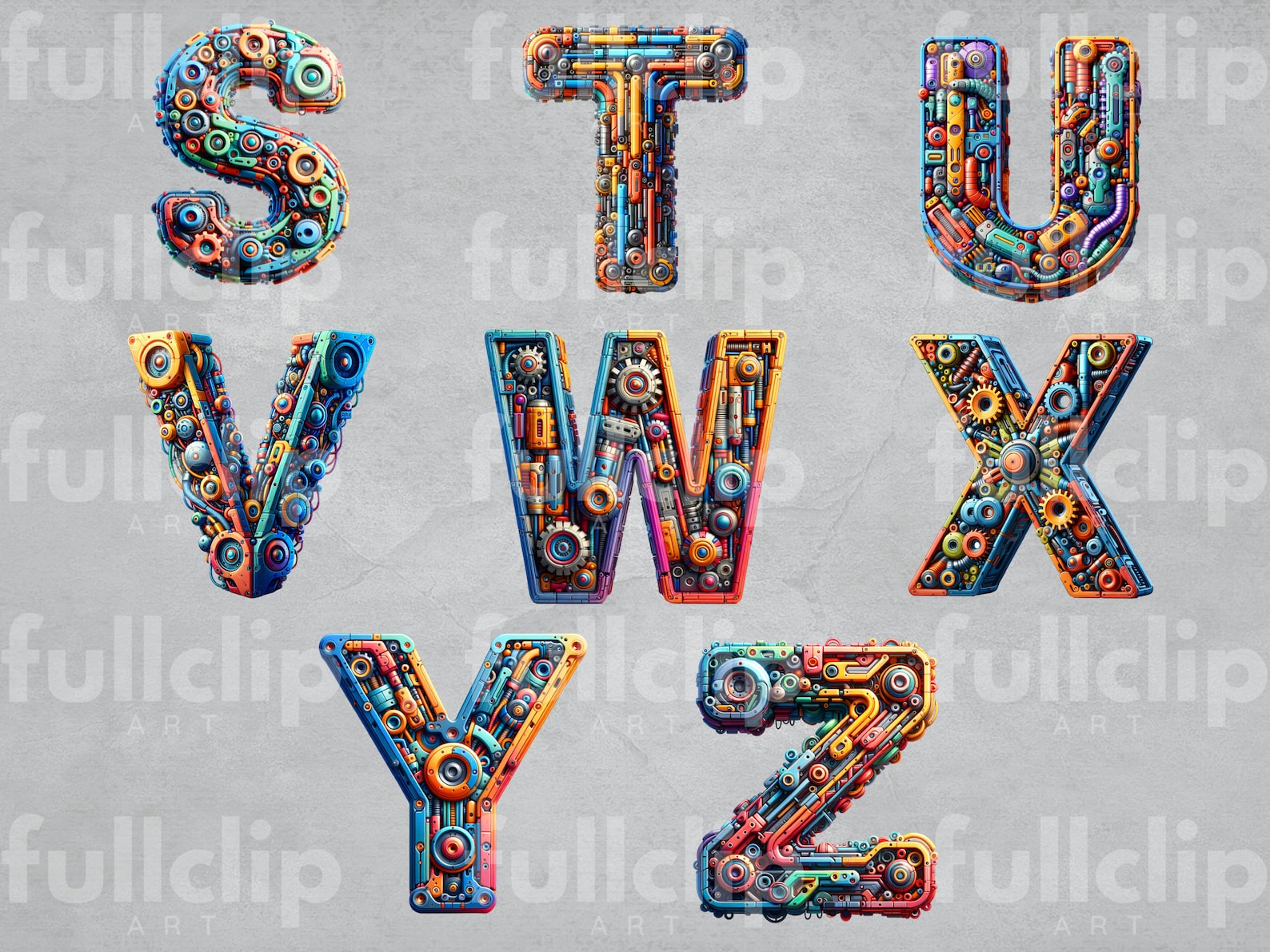 Robot Alphabet Clipart Bundle, Robot Clipart, Robot Font, Robot PNG ...