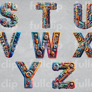 Robot Alphabet Clipart Bundle, Robot Clipart, Robot Font, Robot PNG ...