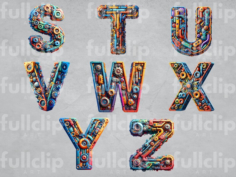 Robot Alphabet Clipart Bundle, Robot Clipart, Robot Font, Robot PNG ...