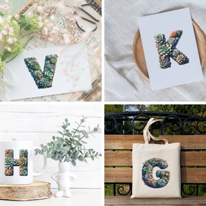 Succulent Alphabet Clipart Bundle, Succulent Letters, Gardening Clipart ...