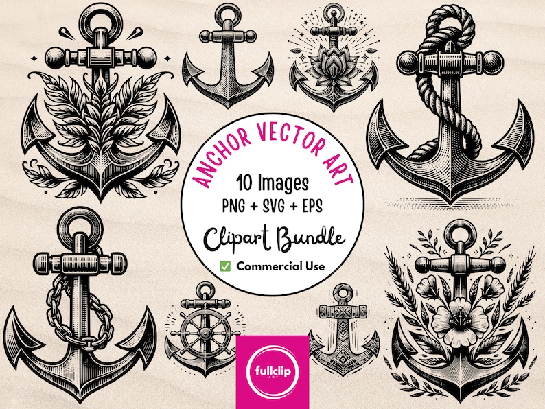 Anchor Clipart Bundle, Anchor SVG, Anchor PNG, Anchor Clipart, Anchor ...