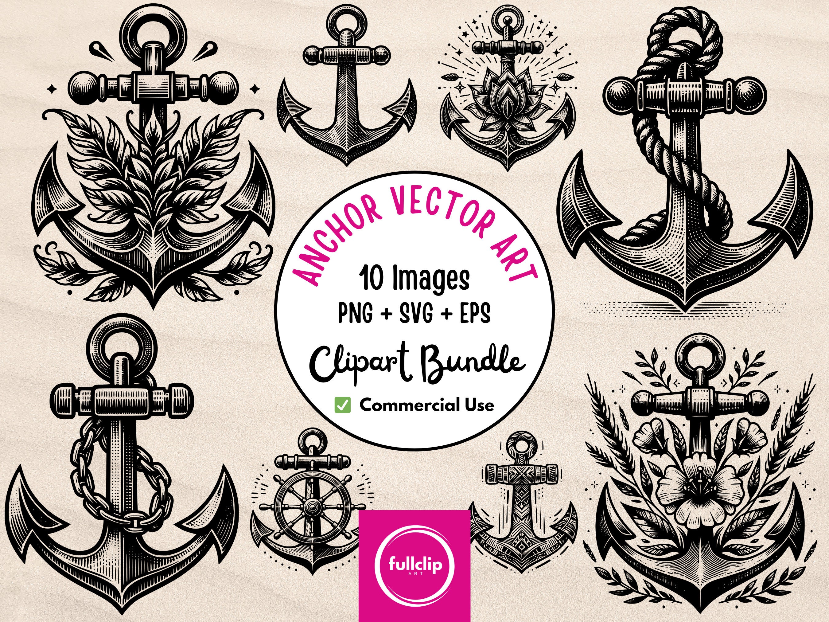 Anchor Clipart Bundle, Anchor SVG, Anchor PNG, Anchor Clipart, Anchor ...