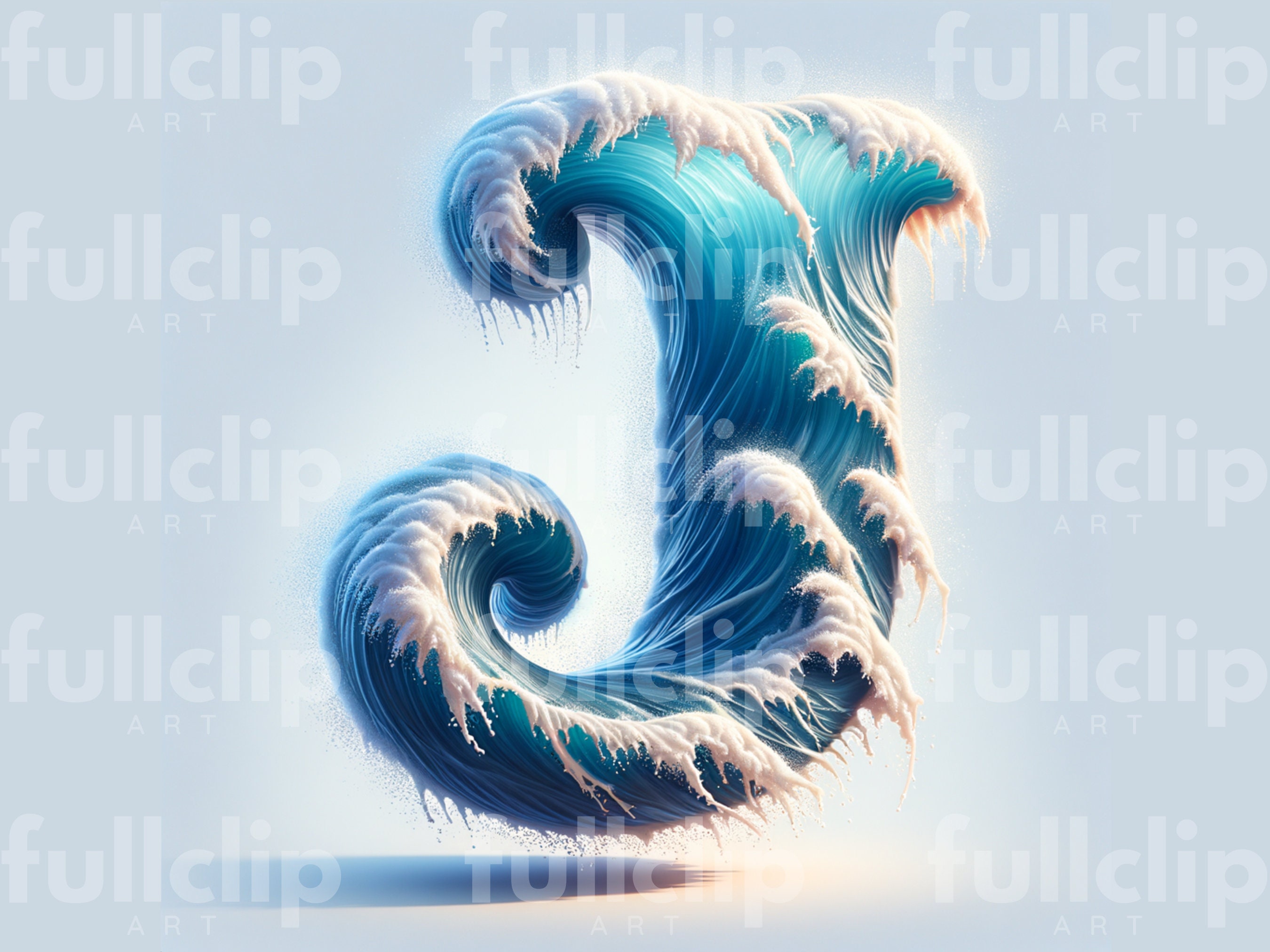 Waves Alphabet Clipart Bundle, Waves PNG, Ocean Clipart, Waves Font ...