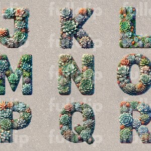 Succulent Alphabet Clipart Bundle, Succulent Letters, Gardening Clipart ...