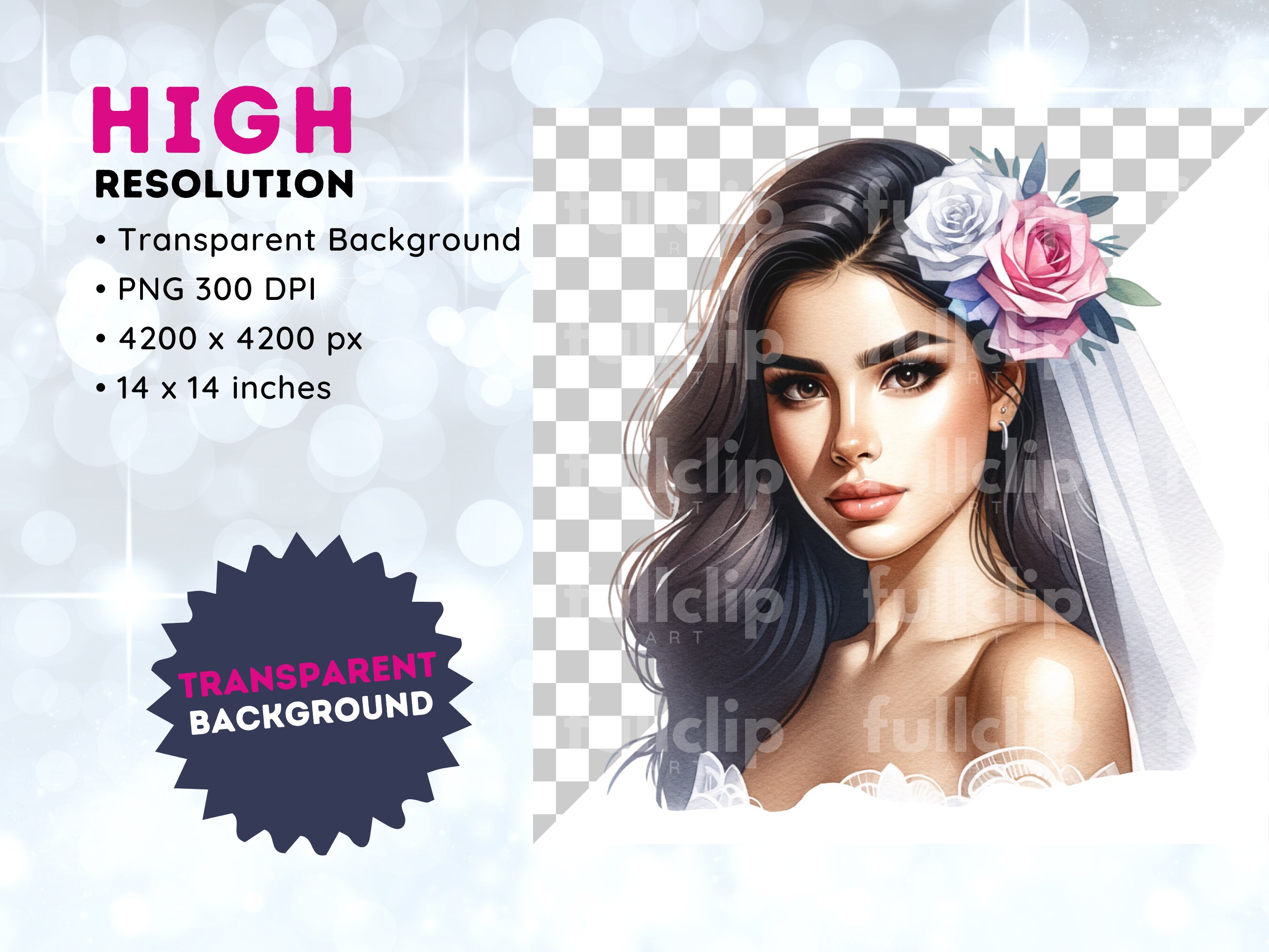 Elegant Brides Clipart Bundle, Bride PNG, Wedding Clipart, Wedding PNG ...