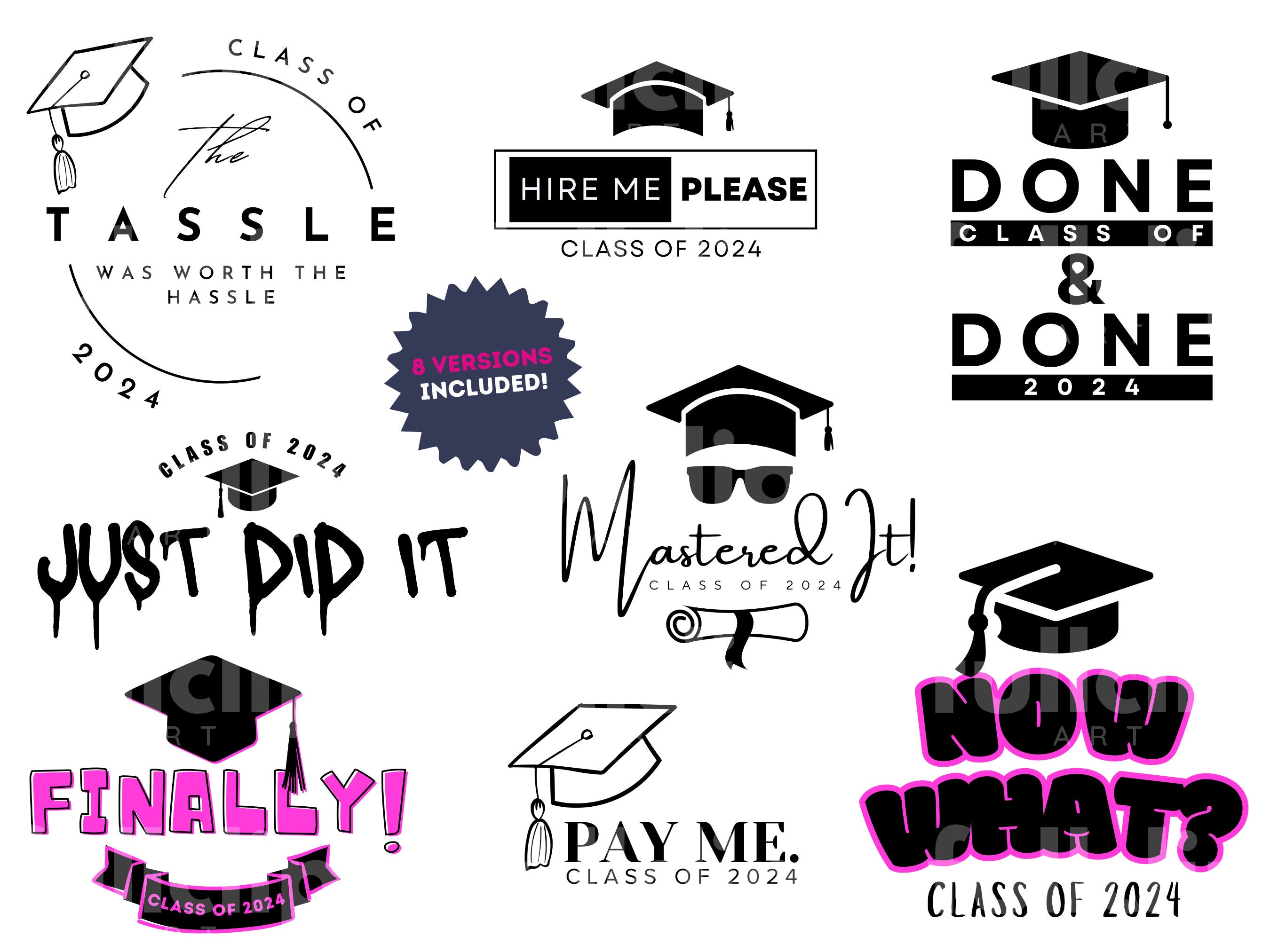 Amusing Class of 2024 SVG Clipart Bundle, Class of 2024 Svg, Class of ...