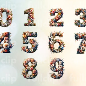 Floral Font Clipart Bundle, Flower PNG, Flower Clipart, Floral Clipart ...