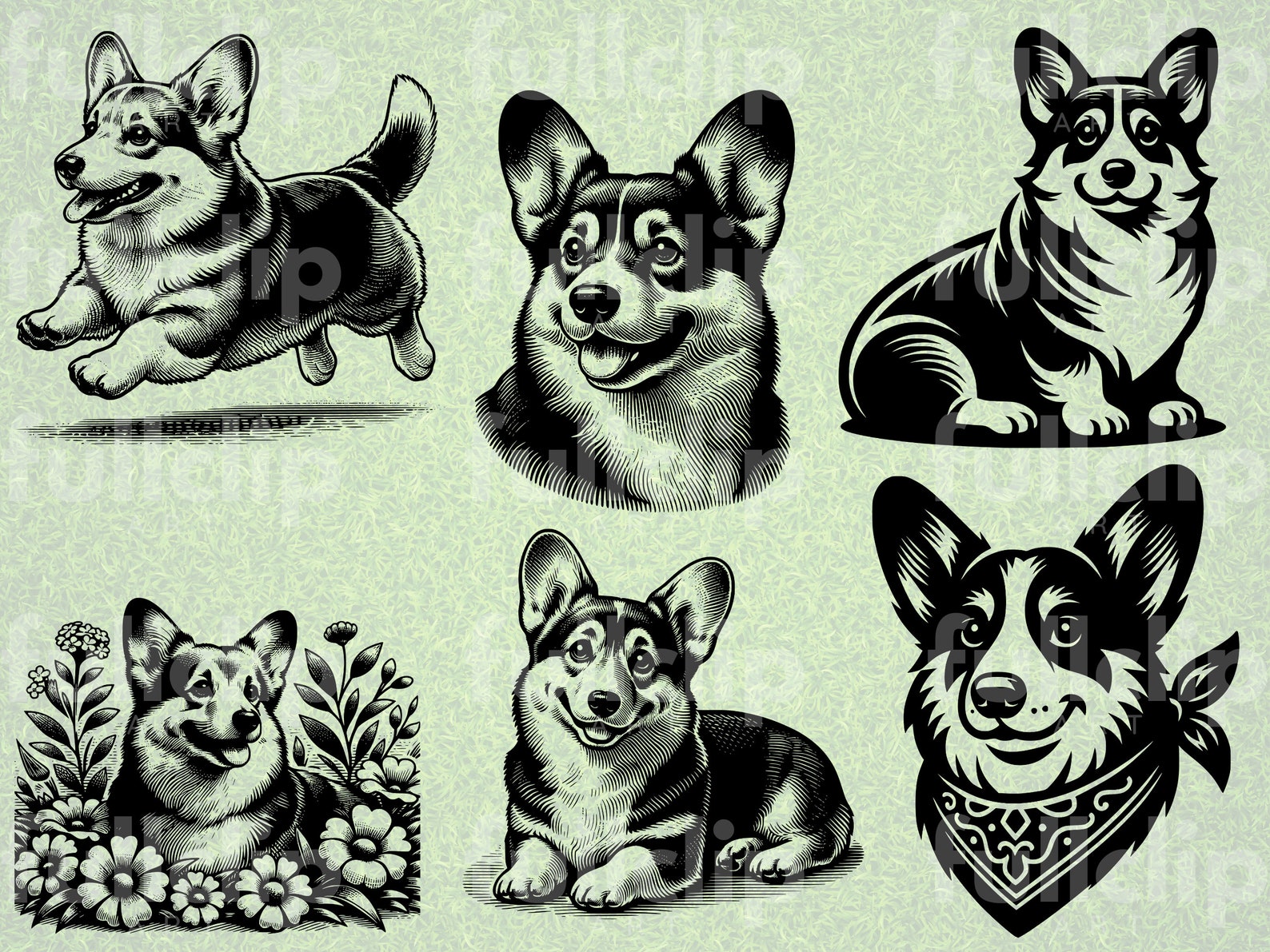 Corgi Vector Illustration Bundle, Corgi SVG, Corgi Mom, Corgi Gifts ...