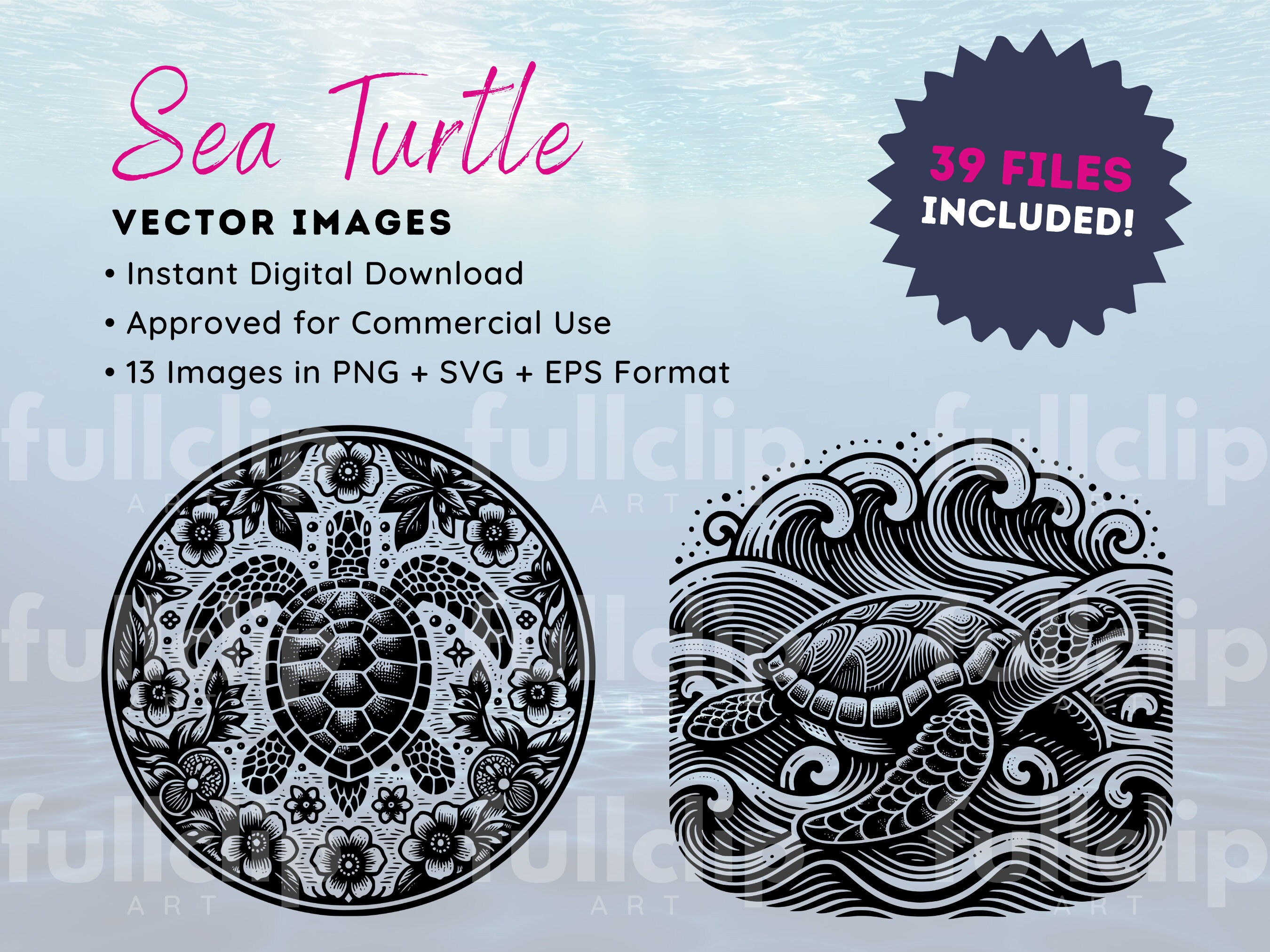 Sea Turtle Clipart Bundle, Sea Turtle SVG, Sea Turtle PNG, Sea Turtle ...