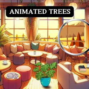 Animated Background Lofi Cafe Fall Day, Vtuber Assets, Vtuber ...