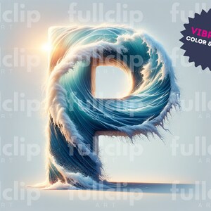 Waves Alphabet Clipart Bundle, Waves PNG, Ocean Clipart, Waves Font ...
