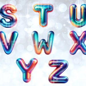 Balloon Letter Clipart Bundle, Birthday Letters, Party Clipart, 3D ...