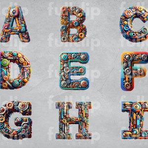 Robot Alphabet Clipart Bundle, Robot Clipart, Robot Font, Robot PNG ...