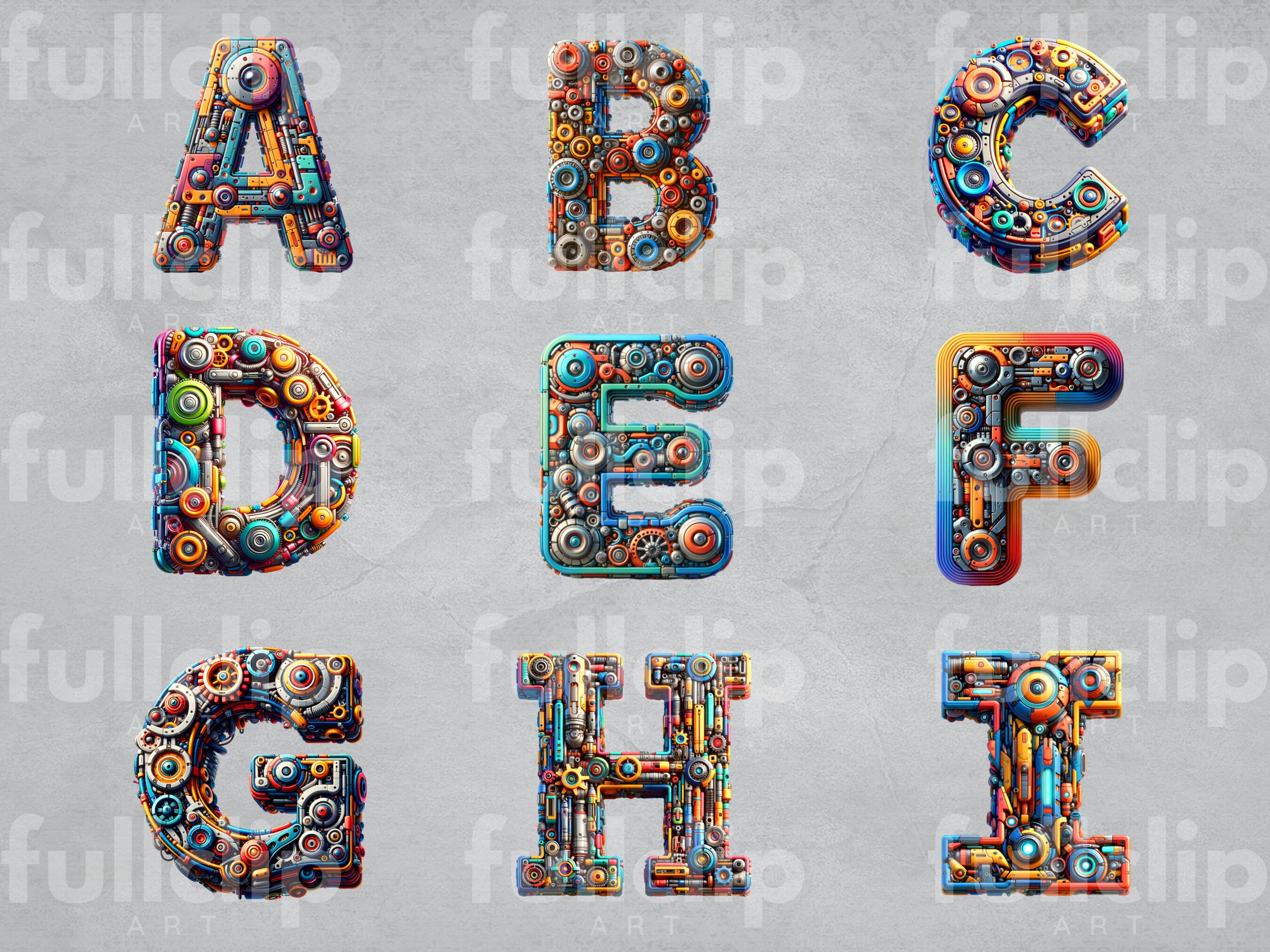 Robot Alphabet Clipart Bundle, Robot Clipart, Robot Font, Robot PNG ...