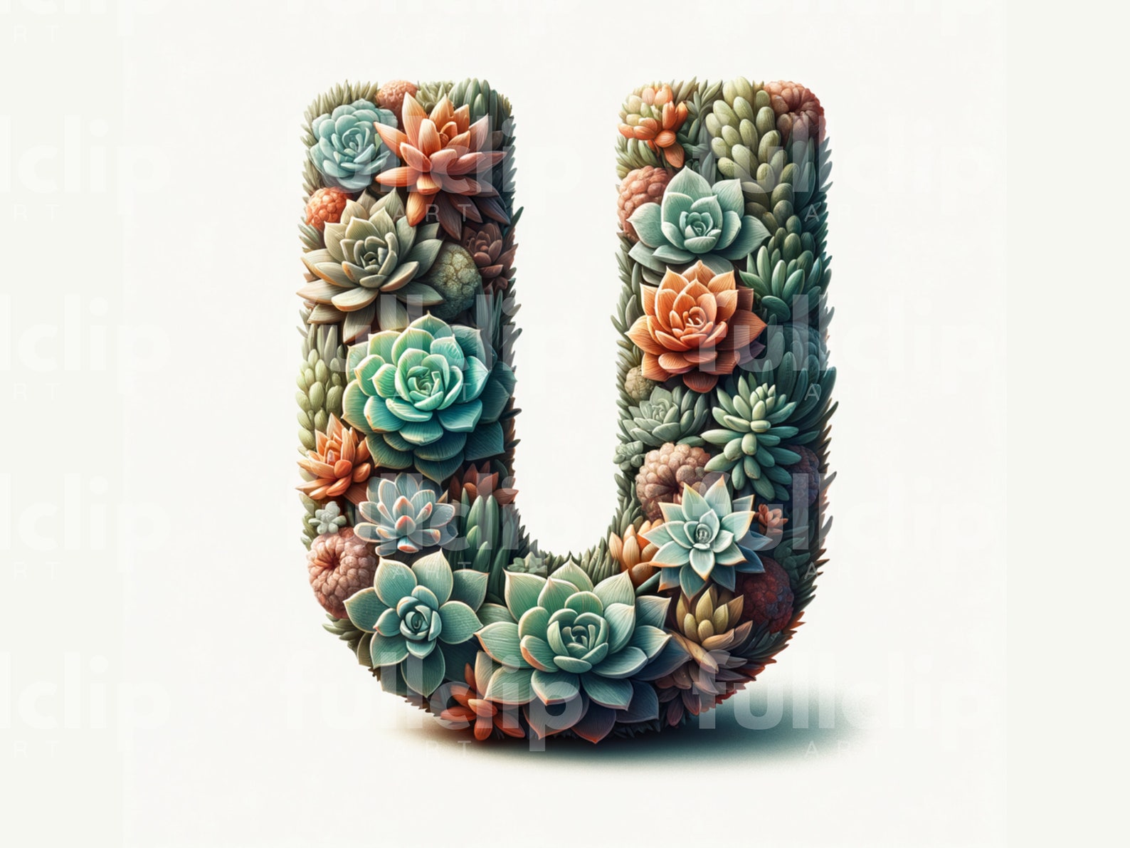 Succulent Alphabet Clipart Bundle, Succulent Letters, Gardening Clipart ...