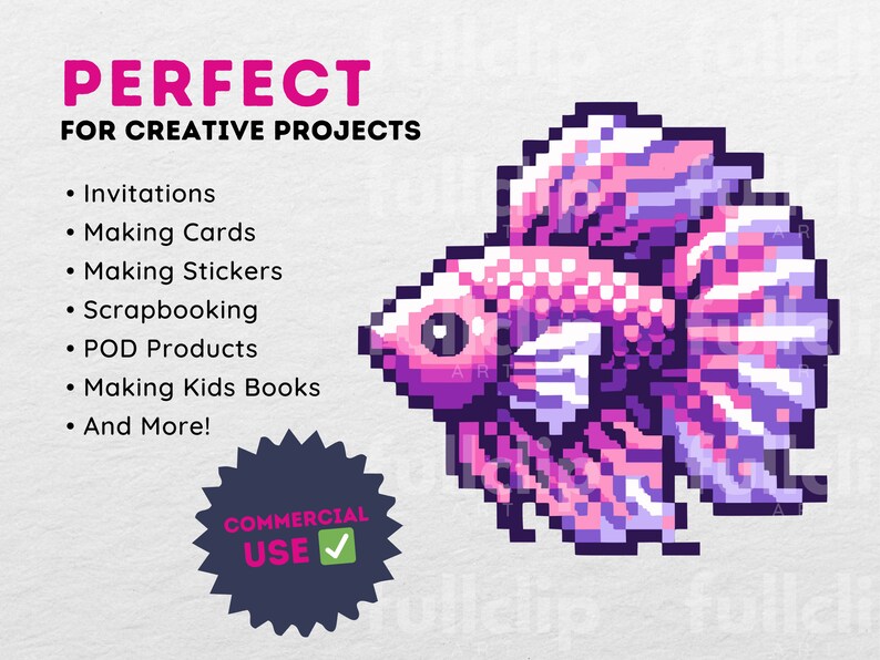 Pixel Ocean World Clipart Bundle, Ocean Pixel Art, Fish SVG, Shark PNG ...