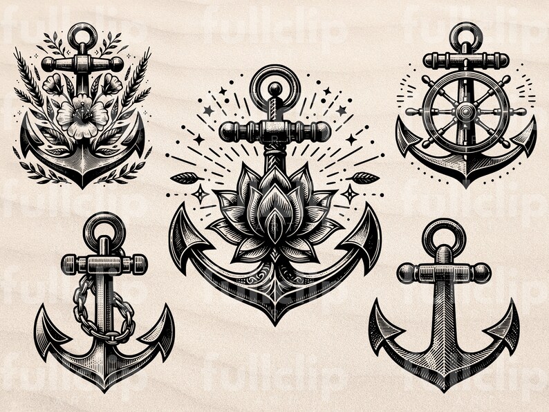 Anchor Clipart Bundle, Anchor SVG, Anchor PNG, Anchor Clipart, Anchor ...
