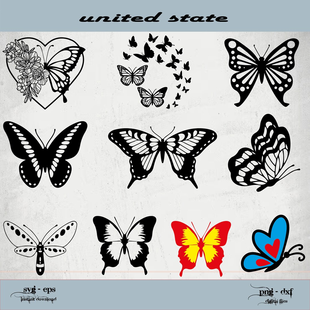 Flying Butterflies Svg Bundle, Butterfly Svg, Butterfly Design Layout ...