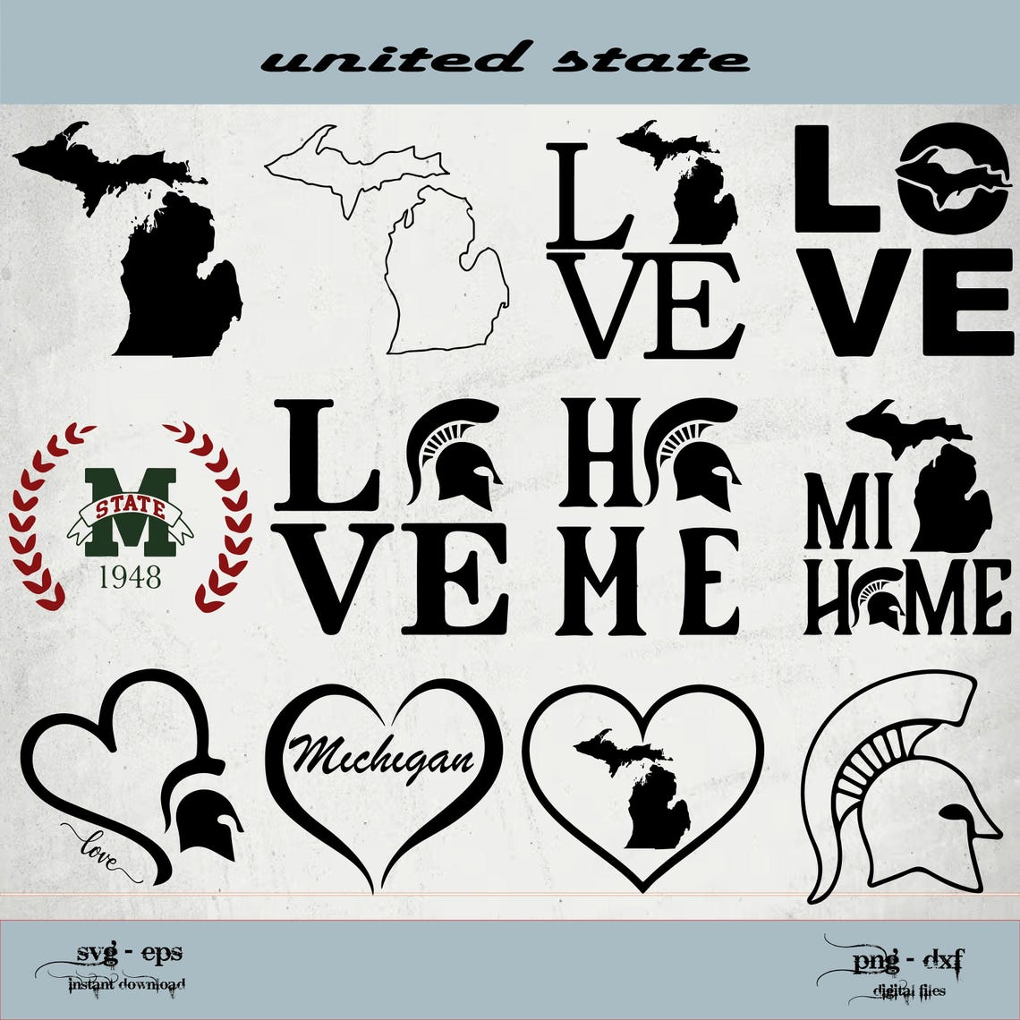 Michigan SVG / Cut File / Cricut / Clip Art / Commercial Use ...