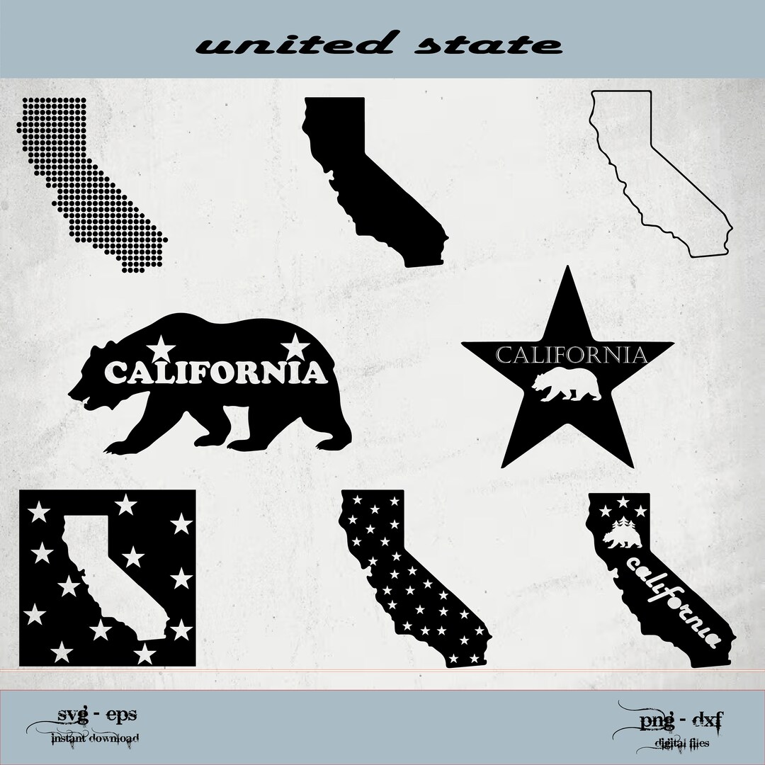 California SVG Bundle, California SVG, California Outline SVG, - Etsy
