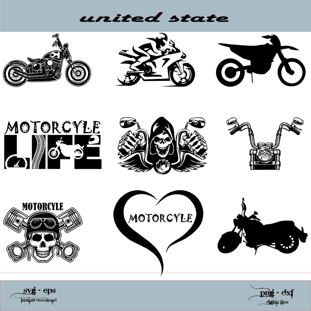 Motorcycle SVG Bundle, Motorcycle Vector Bundle, Custom Phrases, - Etsy