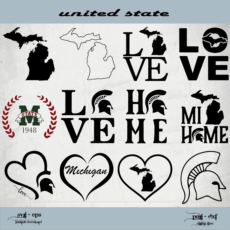 Michigan Svg - Etsy