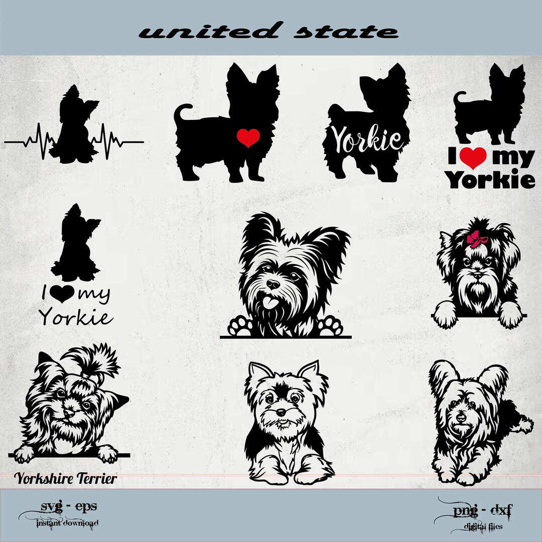 Yorkie Svg Bundle, Dog Svg Bundle, Yorkie Mom SVG, Yorkie Svg, - Etsy