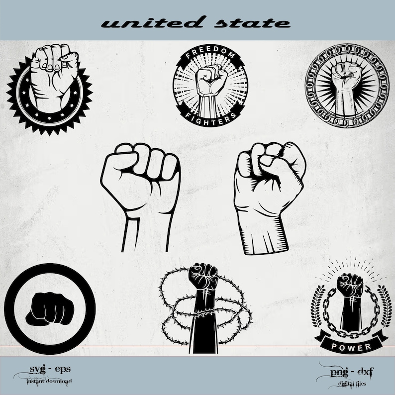 Fist SVG Bundle Fist PNG Bundle Fist Clipart - Etsy