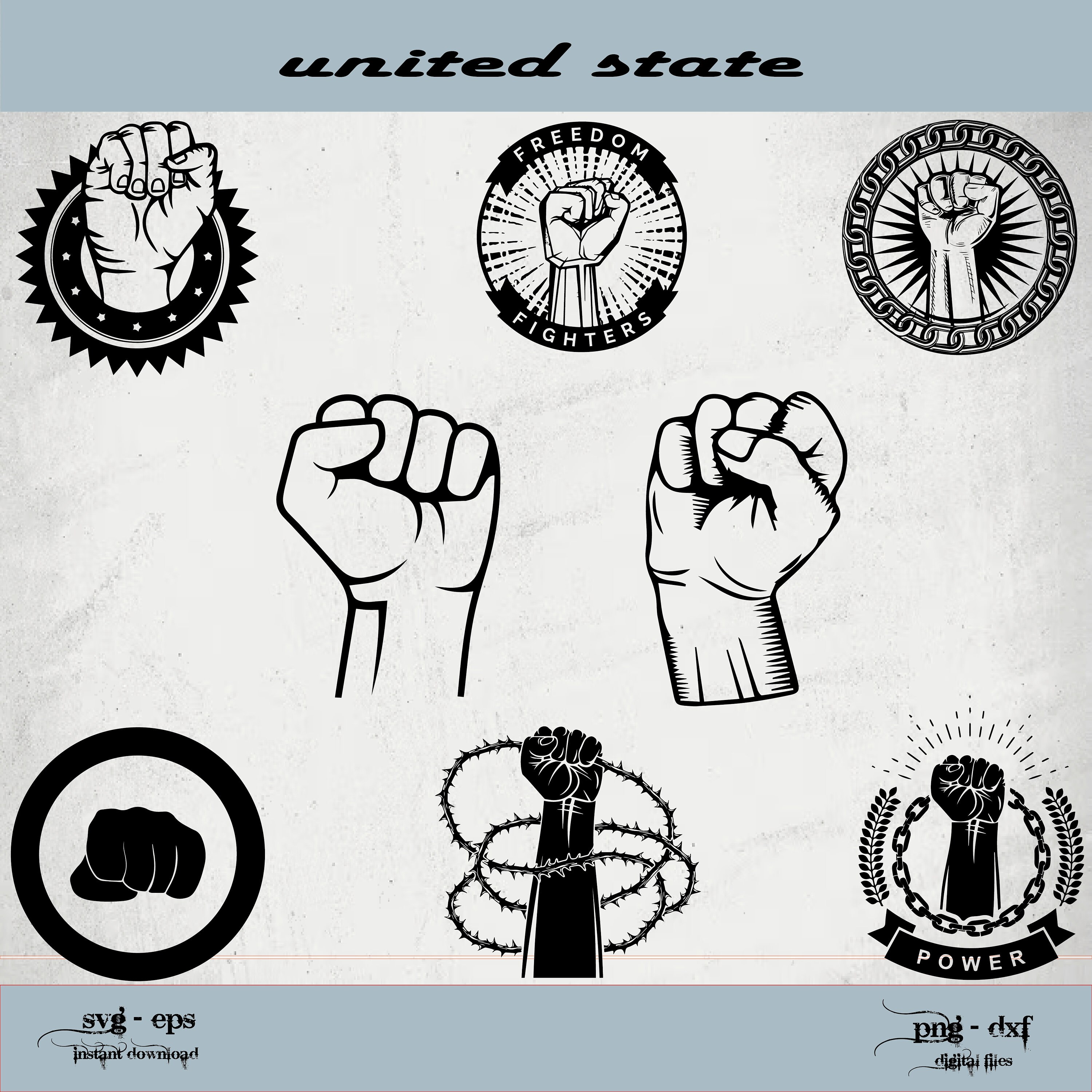 Fist SVG Bundle Fist PNG Bundle Fist Clipart - Etsy