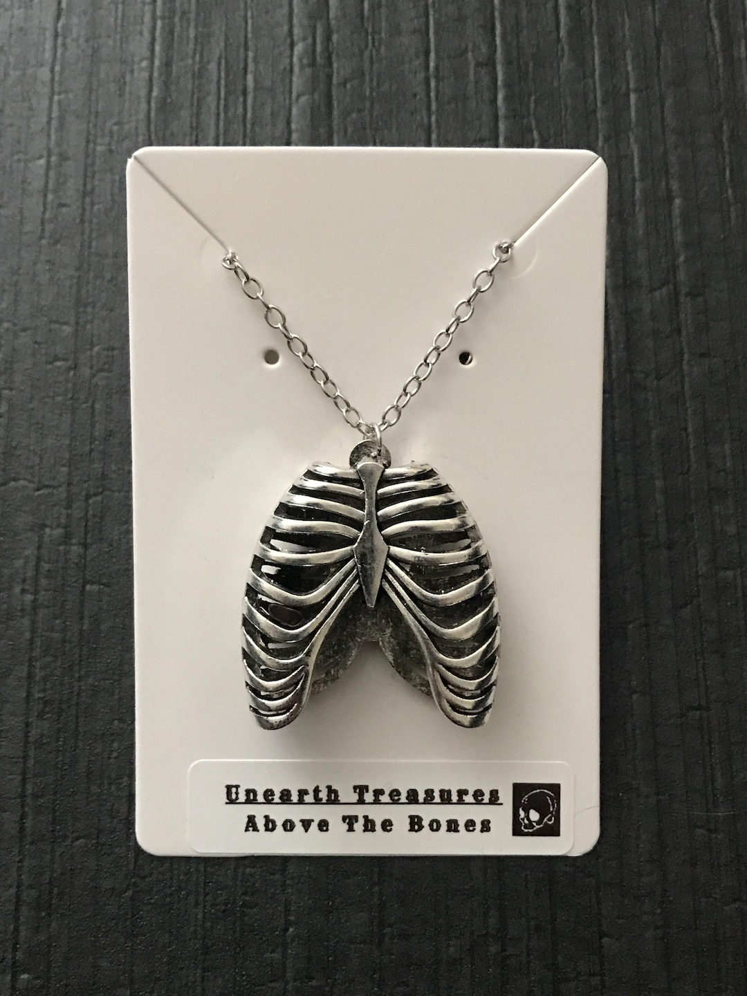 Skeleton Rib Cage Necklace | Hanging Torso on a Chain | Skeleton Ribs ...