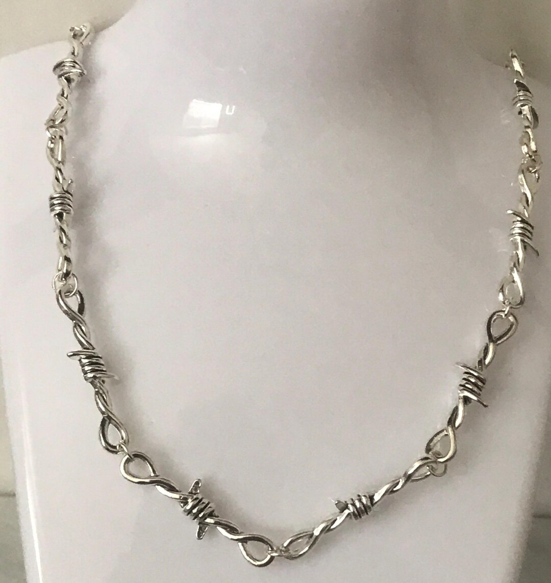 Barbed Wire Chain Necklace | Handmade Barbed Chain Necklace | Gothic ...