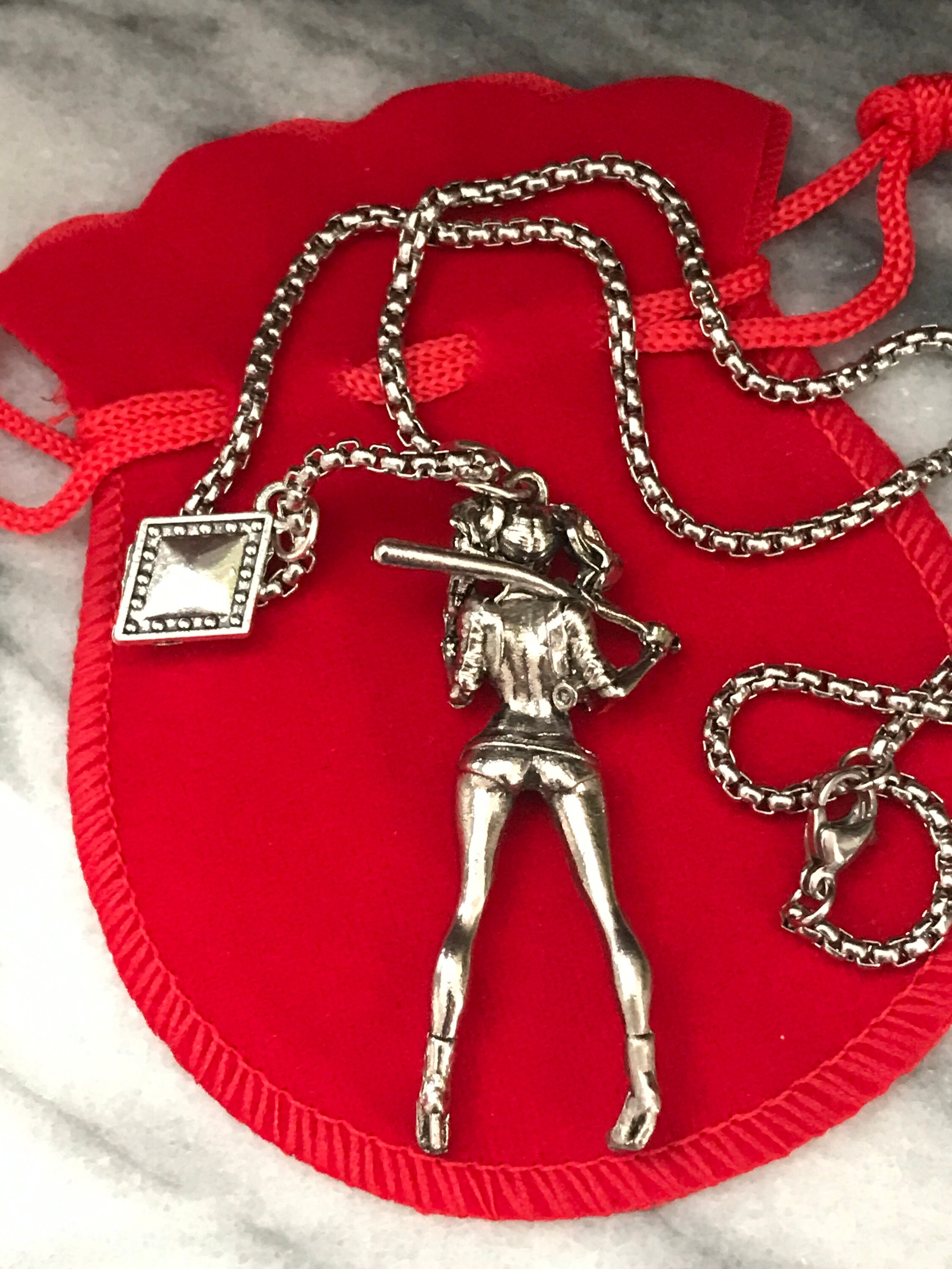 Harley Quinn Necklace Harley Quinn Baseball Bat and Gun Necklace Harley ...