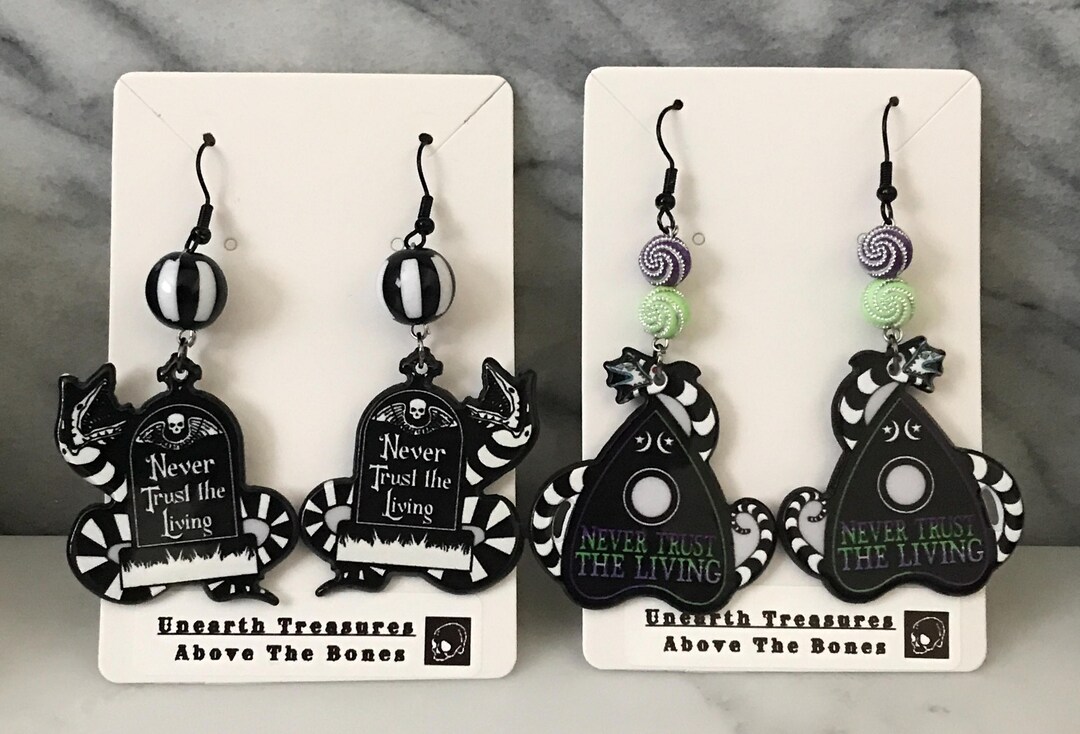 Beetlejuice Sand Worm Earrings | Never Trust the Living Dangle Earrings ...