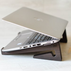 Wood Laptop Stand, Holder Natural Oak, Handmade, MacBook Laptop Stand ...