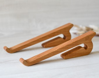 Wood Laptop Stand, Holder Natural Oak, Handmade, MacBook Laptop Stand ...