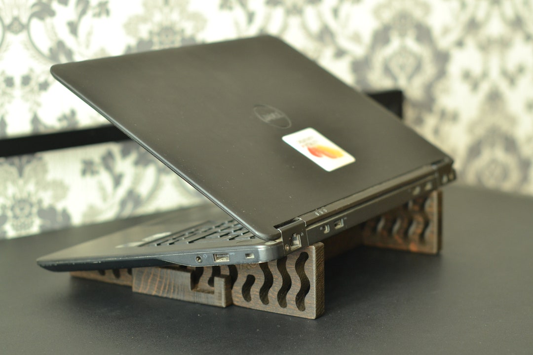 Wood Laptop Stand, Holder Natural Oak, Handmade, MacBook Laptop Stand ...