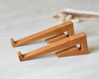 Wood Laptop Stand, Holder Natural Oak, Handmade, MacBook Laptop Stand ...