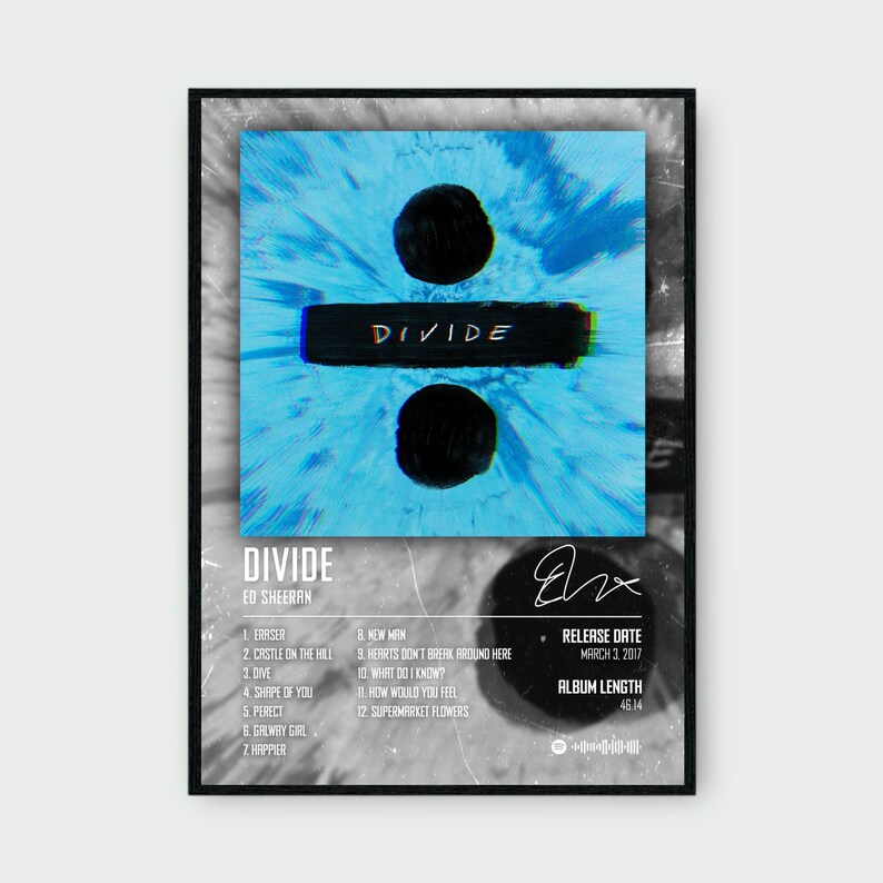 Ed Sheeran - Divide Album Art Poster – Framed Music Print - Etsy