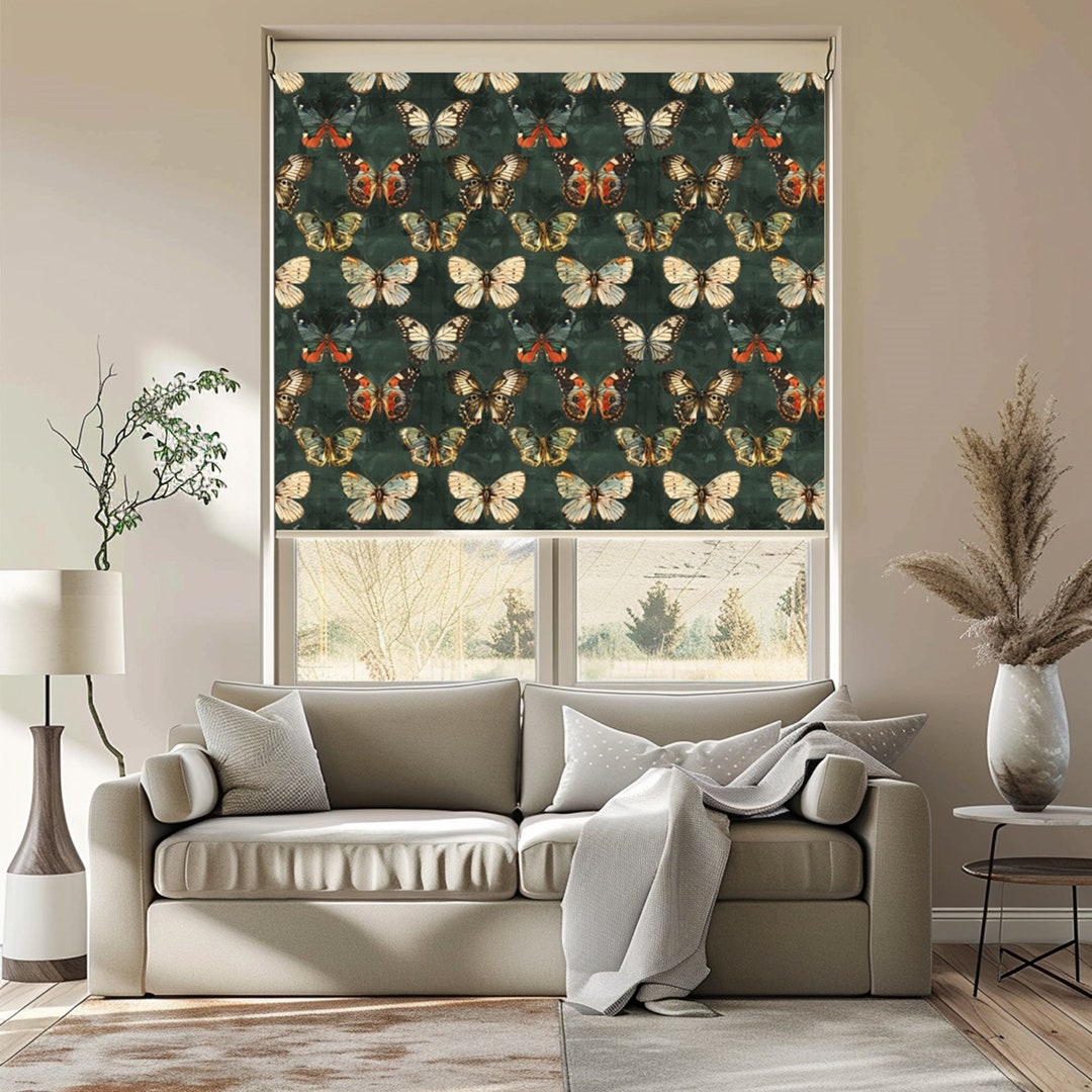 Butterfly Pattern Roller Blinds Print, Personalized Shades for Door ...