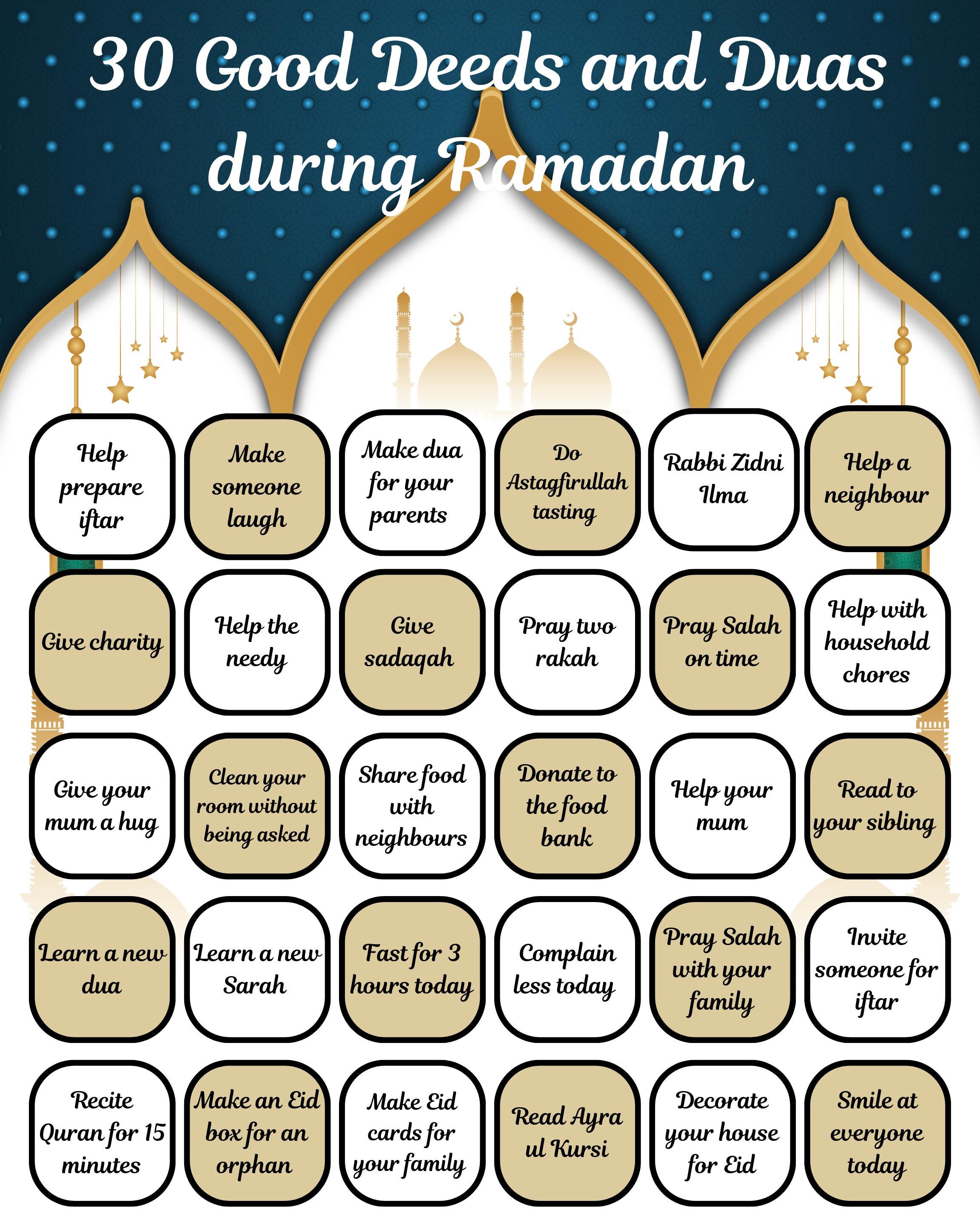 Ramadan Good Deeds Calendar - Etsy